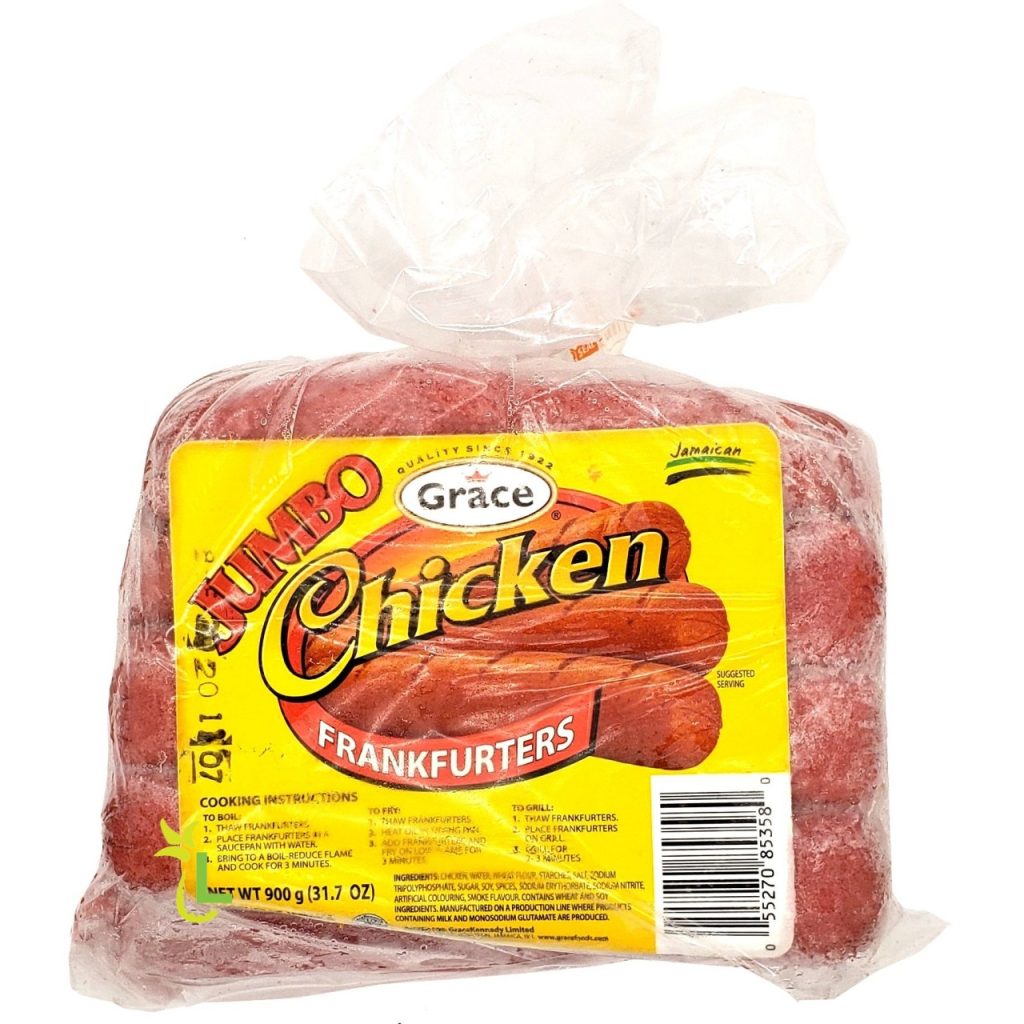 GRACE JUMBO CHICKEN FRANKS 900G - Grocery Shopping Online Jamaica